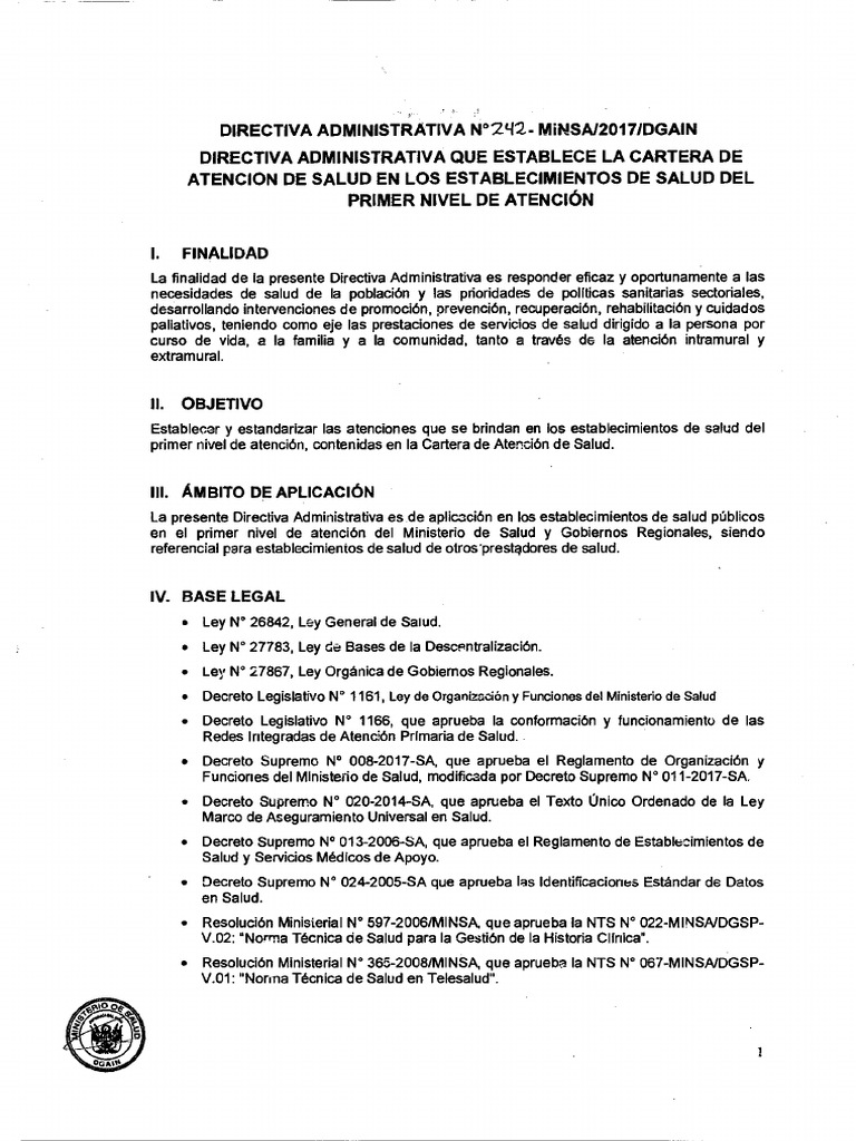 Da 242 Minsa2017dgain | PDF