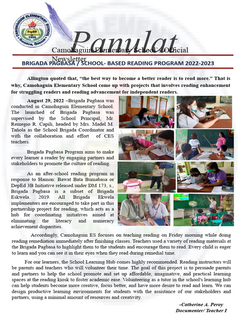 Ces Brigada Pagbasa 2022-2023 | PDF | Teachers | Teaching