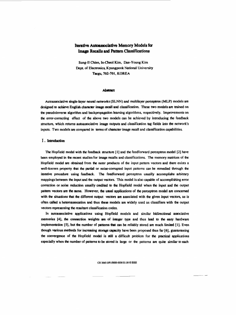 Iterative Autoassociative Memory Models For Image Recalls and Pa | PDF ... Iterative Autoassociative Memory Models For Image Recalls and Pa | PDF ...