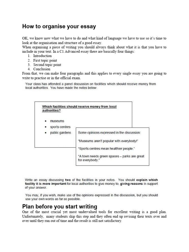 Essay Organization Guide for C1 Students | PDF