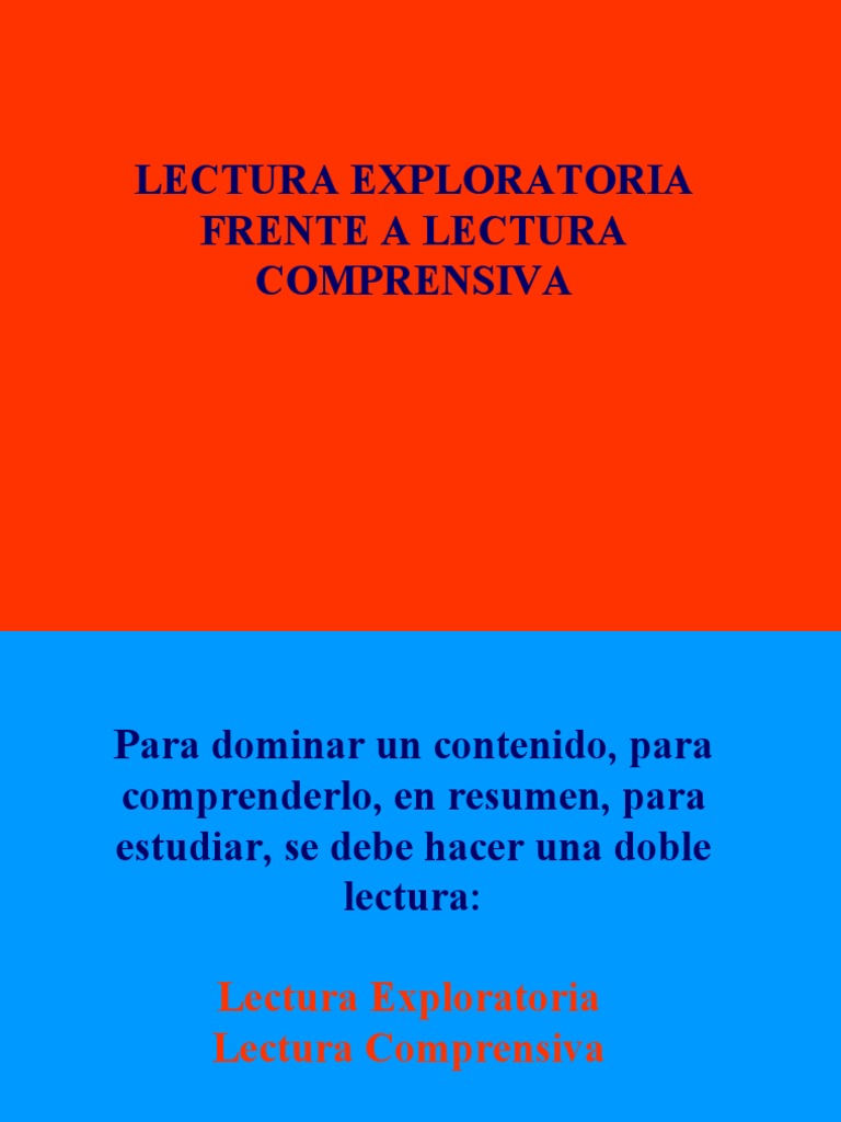 Lectura Exploratoria-lectura Comprensiva