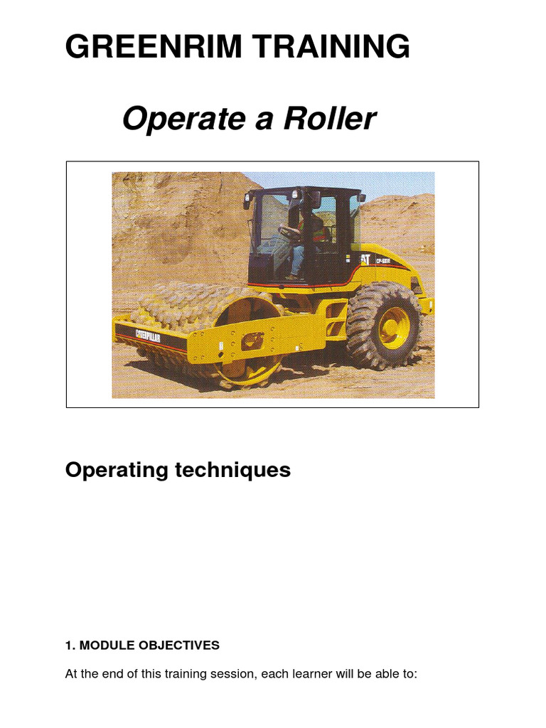 Greenrim Roller Operation Training | PDF
