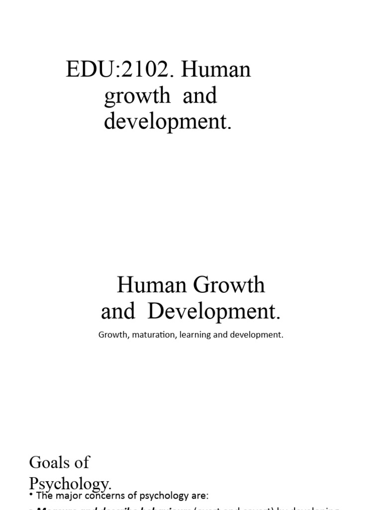 HUMAN GROWTH AND DEVELOPMENT | PDF