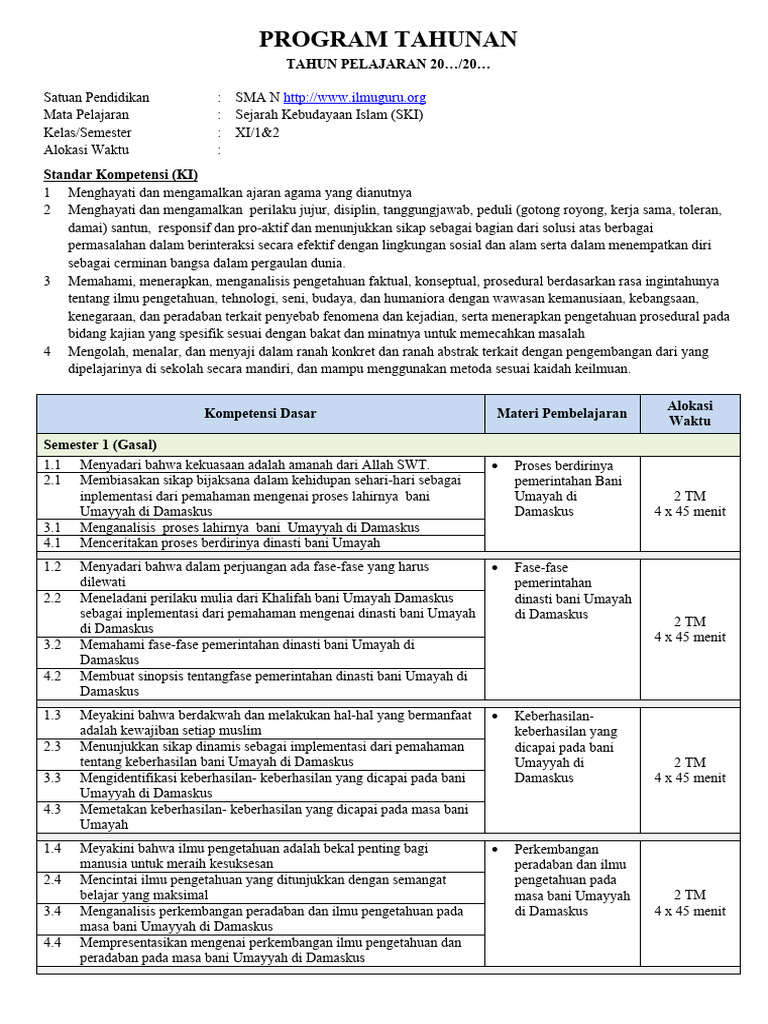 Ilmuguru - Org - Prota XI SKI | PDF