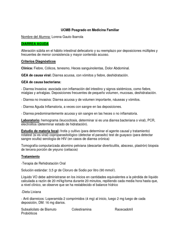 Diarrea Aguda m1s2 | PDF