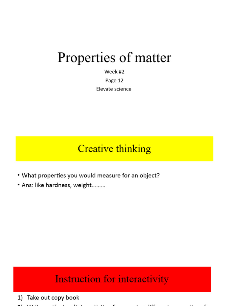 Lesson#01 Week#02 Observe Matter | PDF | Atoms | Particle