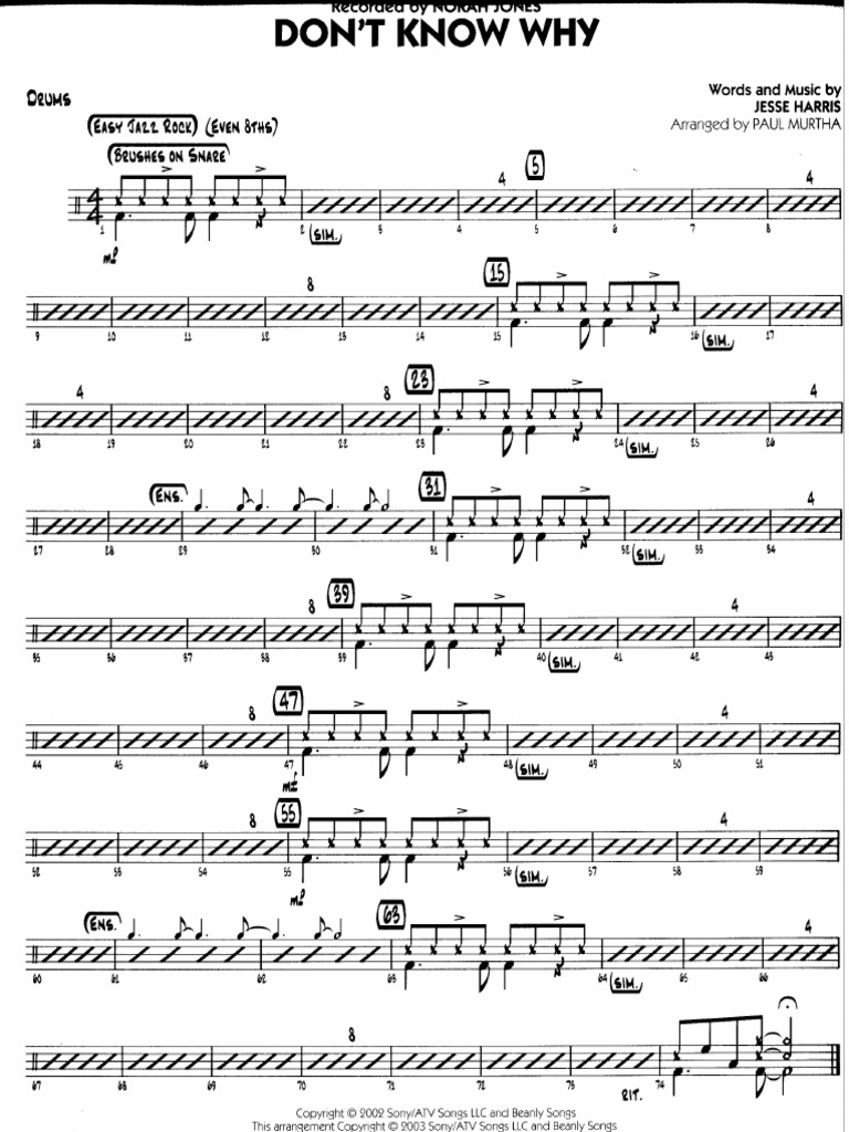 Dont Know Why Drums Pdf