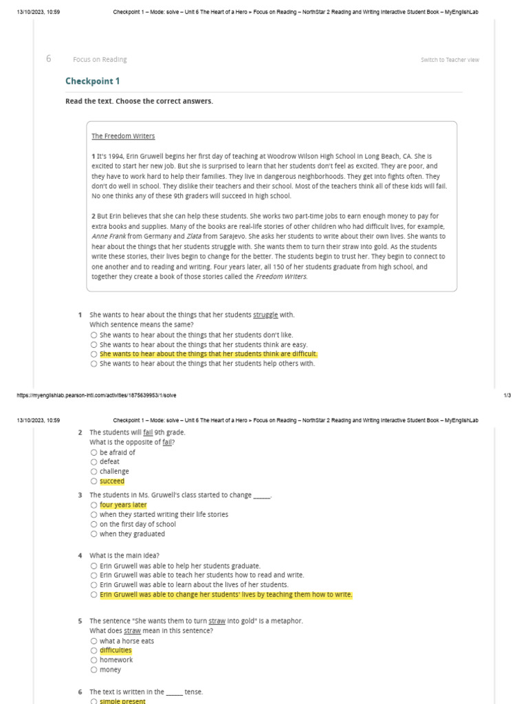 Unit 6 RW Reading Comprehension | PDF
