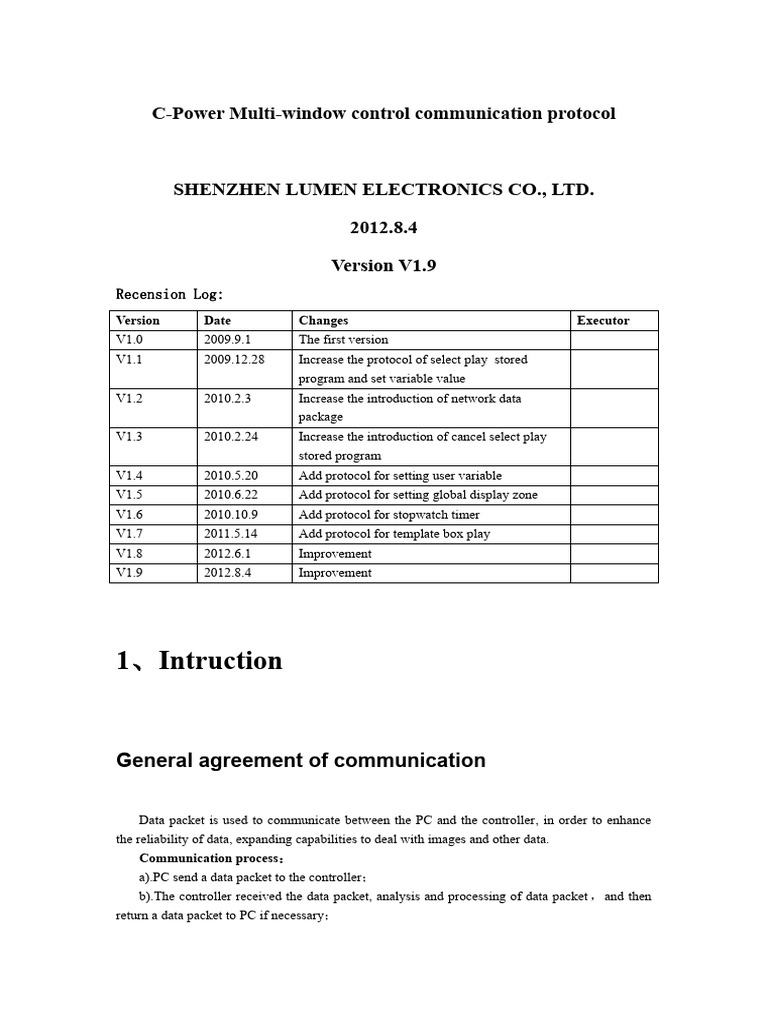 C-Power External Calls Communication Protocol | PDF | File Format | Variable (Computer Science)