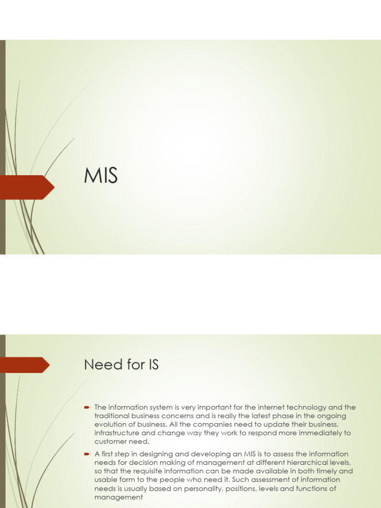 Importance and Functions of MIS in Business | PDF | Enterprise Resource ...
