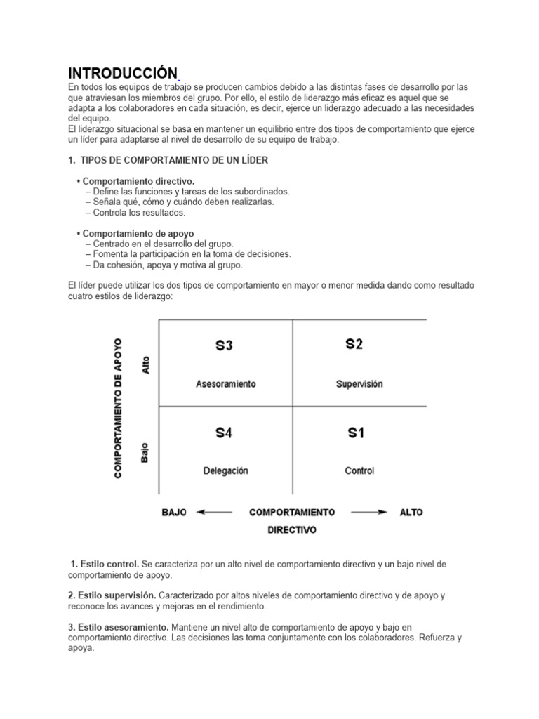 Modelo Liderazgo Situacional | PDF | Liderazgo | Comportamiento