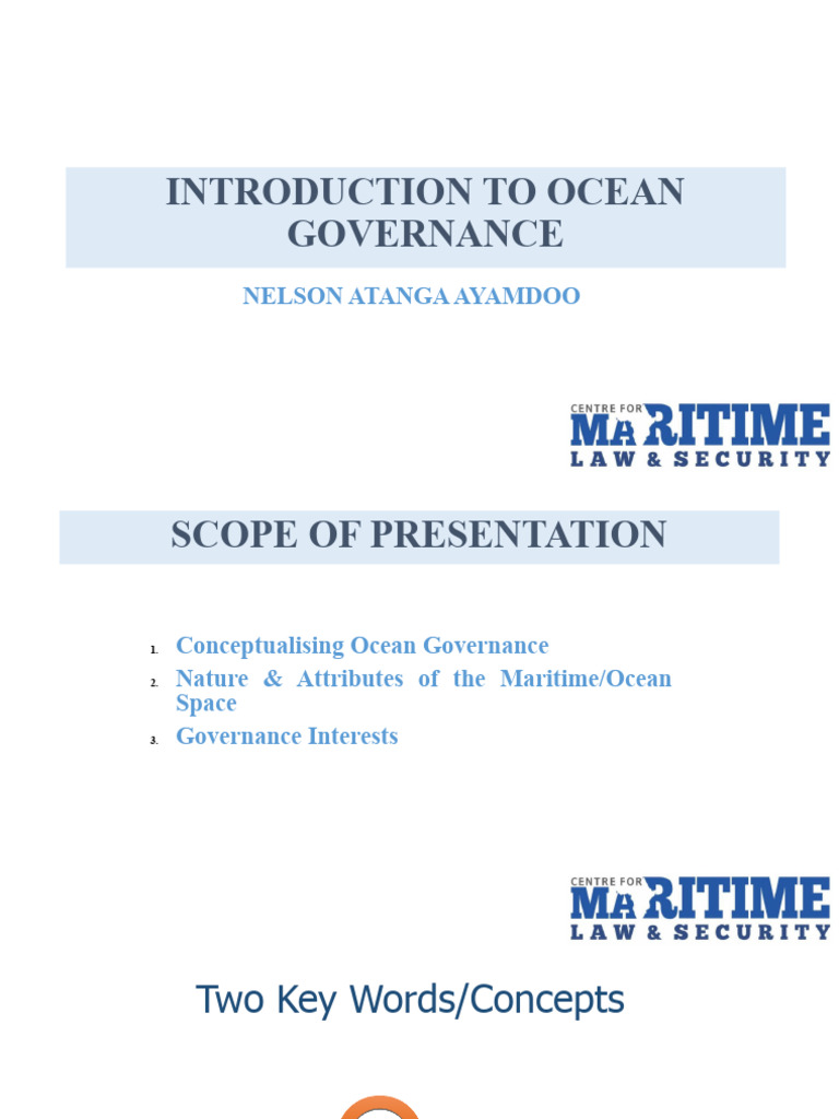 Introduction To Maritime Governance | PDF