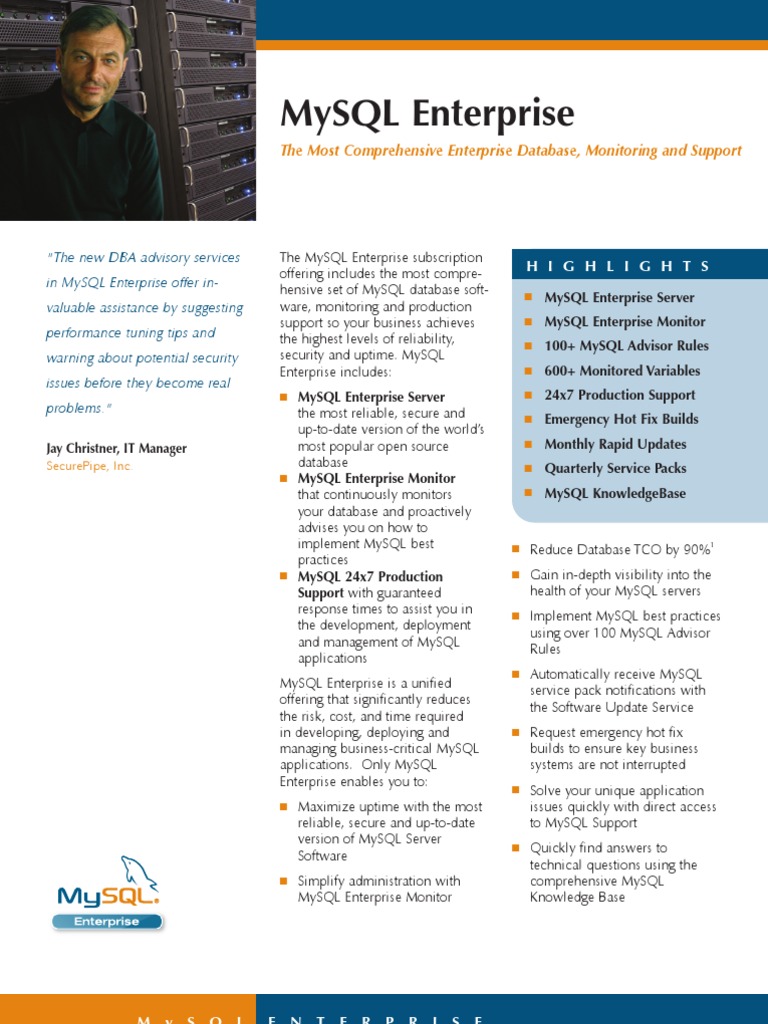 Mysql Enterprise Datasheet | PDF | My Sql | Databases