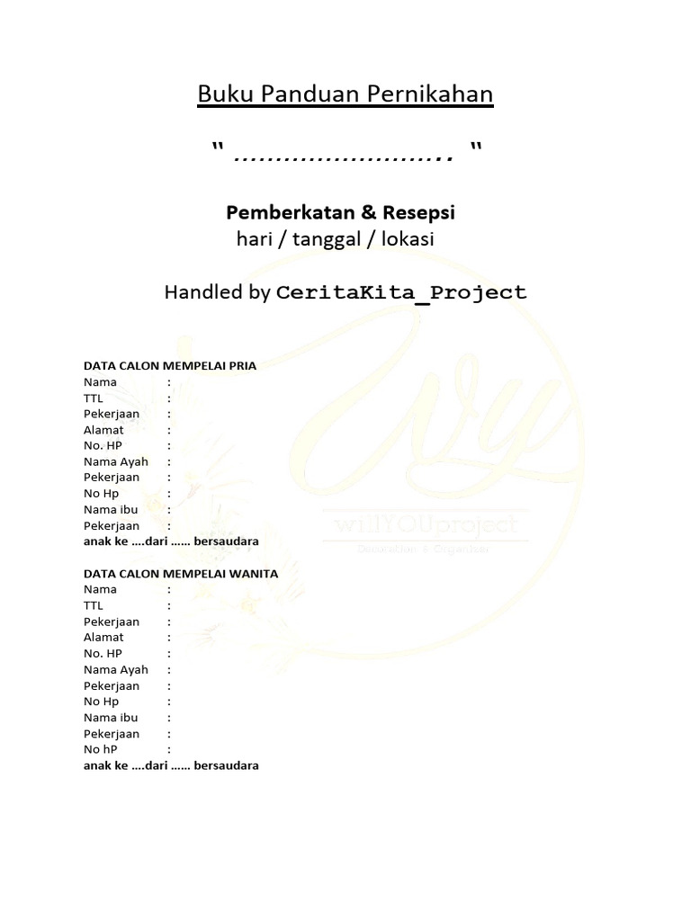 Buku Panduan Pernikahan | PDF