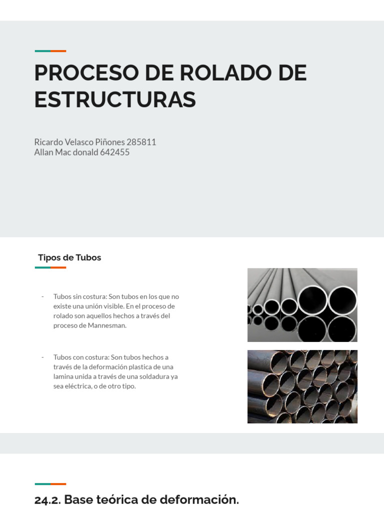 Procesos de Manufactura - Rolado | PDF | Deformación (ingeniería) | Acero