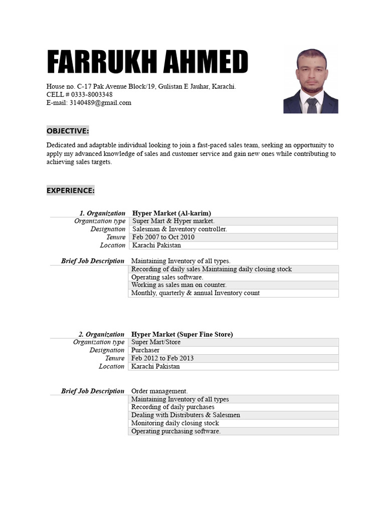 Farrukh Ahmed. CV | PDF | Business