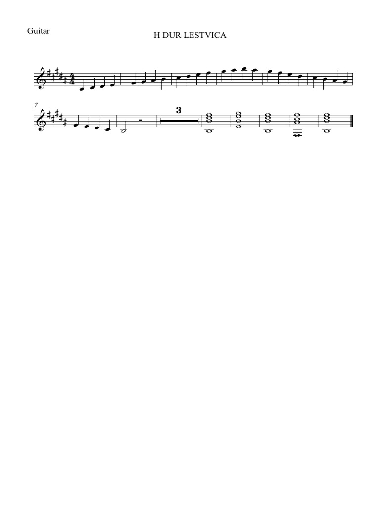 H Dur Lestvica - Parts | PDF