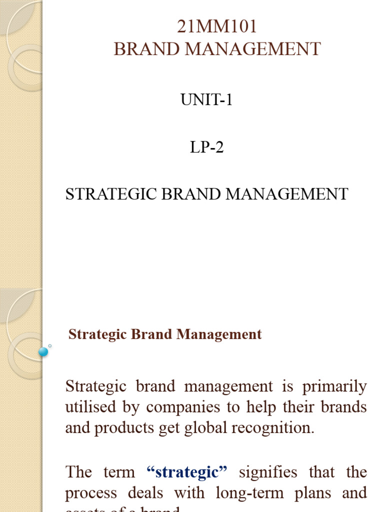 LP2. Strategic Brand Management | PDF | Brand | Brand Management