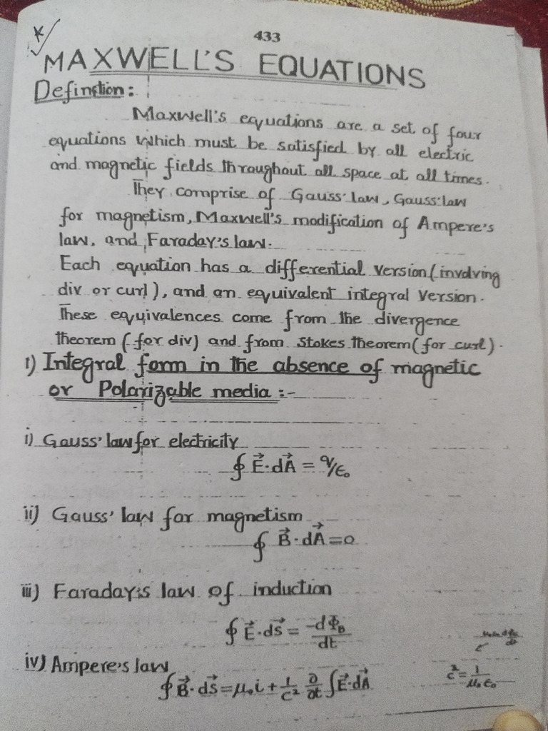 Maxwell Equations Pdf