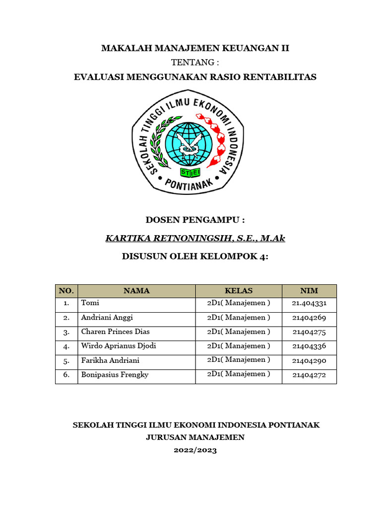Makalah Kelompok 4 Ttg. Rasio Rentabilitas | PDF | Bisnis
