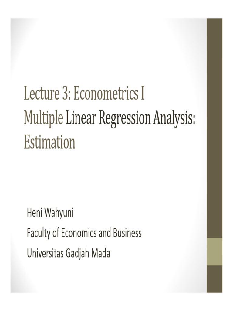Multiple Linear Regression-Estimation | PDF