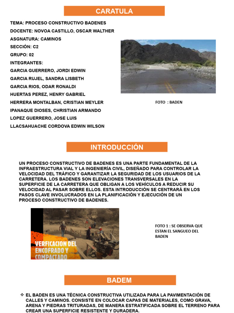 G-2-Proceso Constructivo de Un Baden | PDF | La carretera | Hormigón