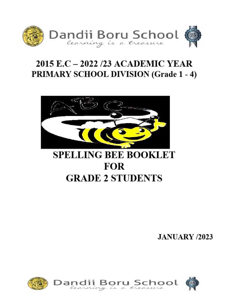 Spelling Bee Booklet For Grade 2 Students | PDF