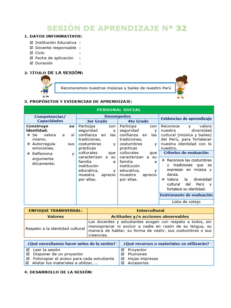 Sesiones de Aprendizaje - EDA VI Semana 4 - Editora Quipus Perú-1 | PDF