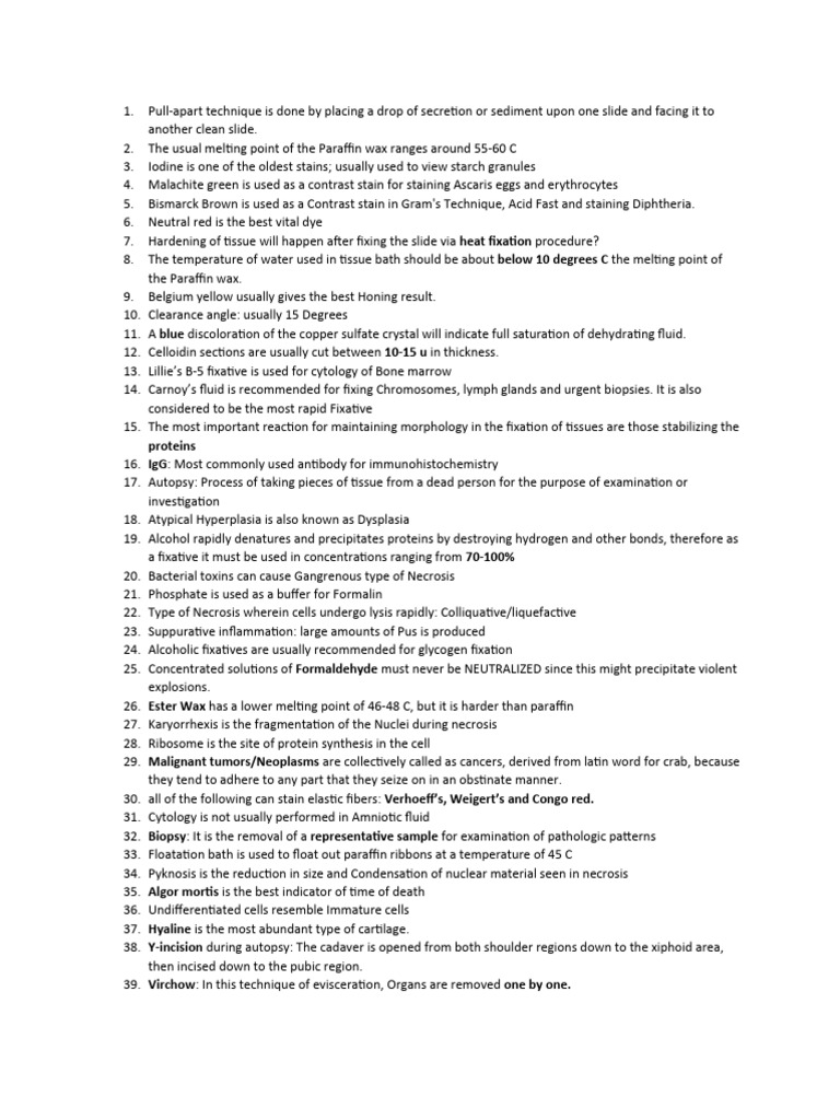 Histopath Must Knows Finals | PDF