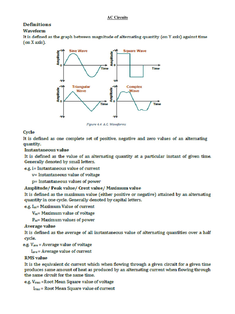 Analysis of Single Phase AC Circuits | PDF
