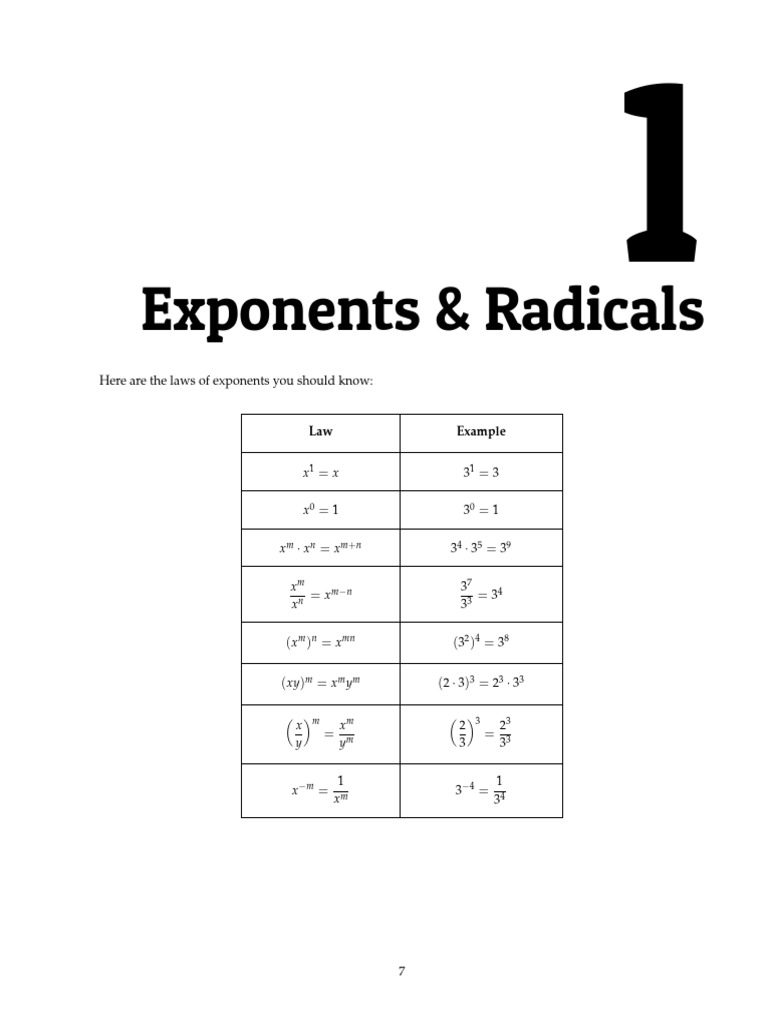 Sat Math Exponents Chapter | PDF
