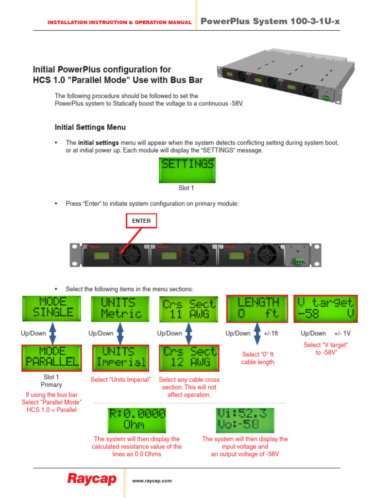 Initial PowerPlus System Configuration For T-Mobile 100-3-1u-X (HCS 1.0 ...