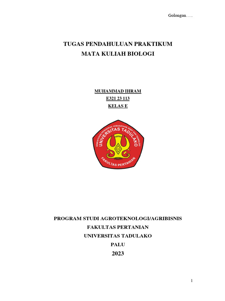 Sampul TP Biologi | PDF | Sains & Matematika