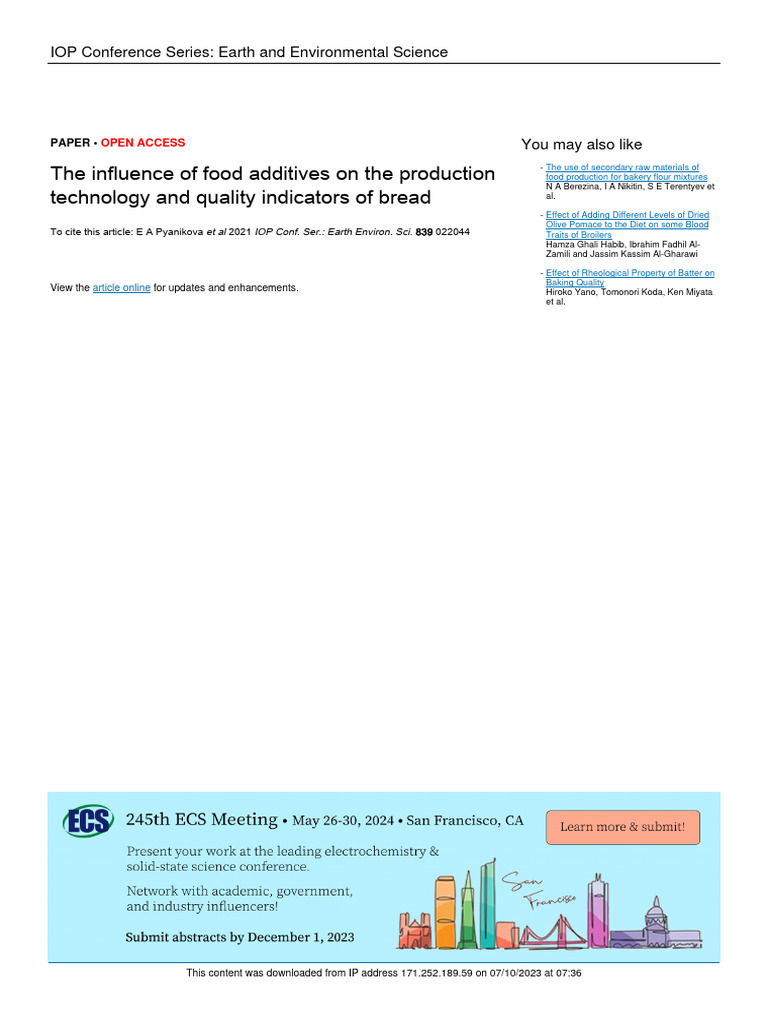 Báo khoa học cnsx banh mi | PDF