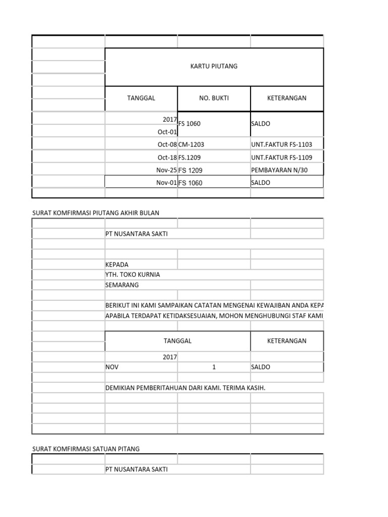 Kartu Piutang | PDF