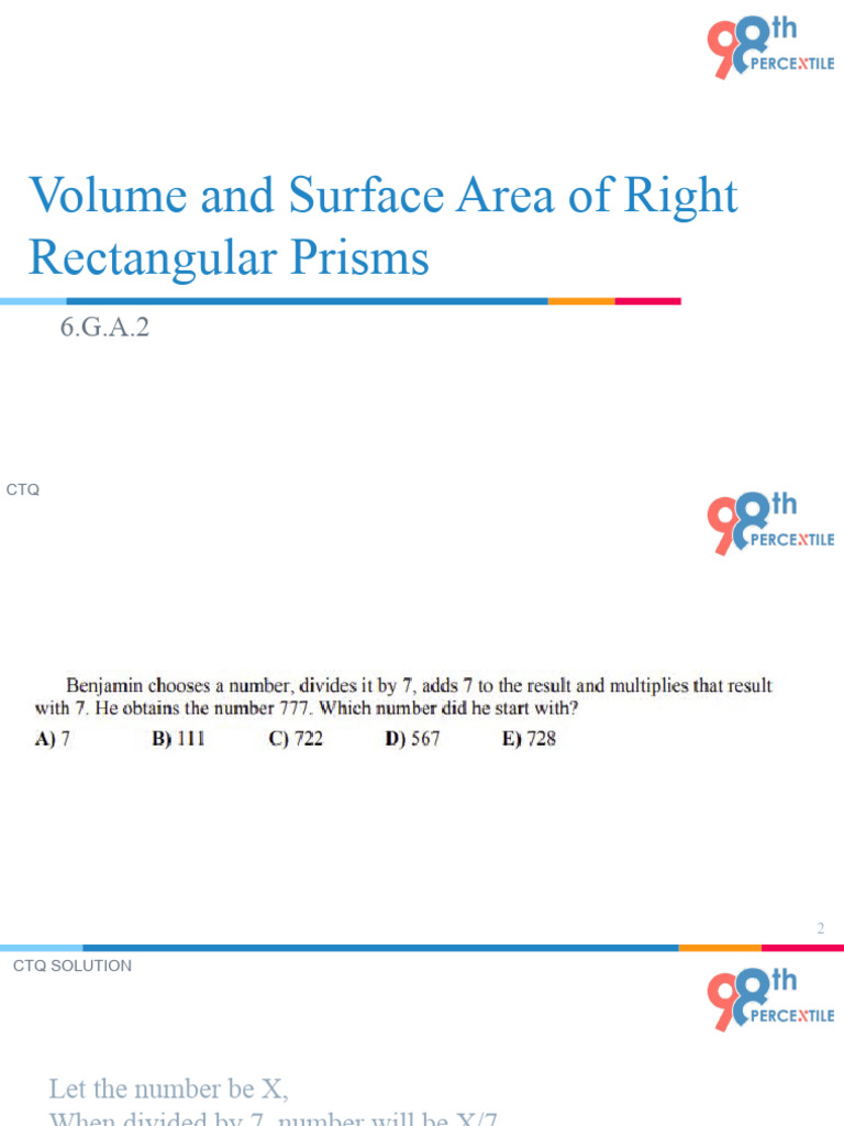 Volume and Surface Area of Right Rectangular Prisms | PDF | Teaching ...