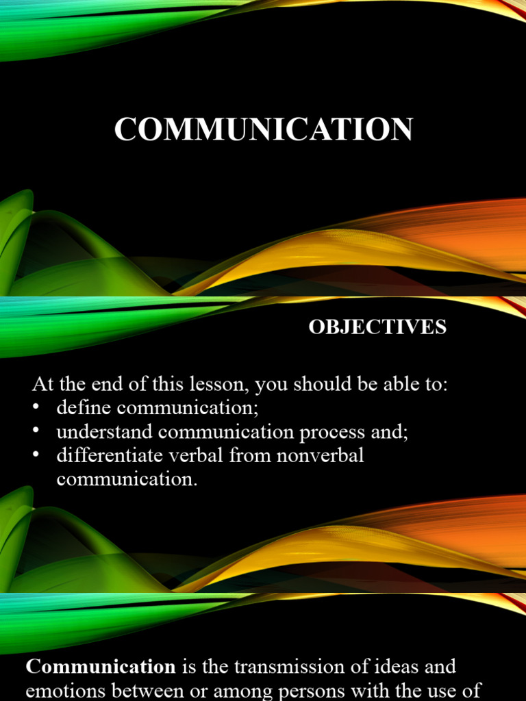 Process of Communication | PDF | Communication | Nonverbal Communication