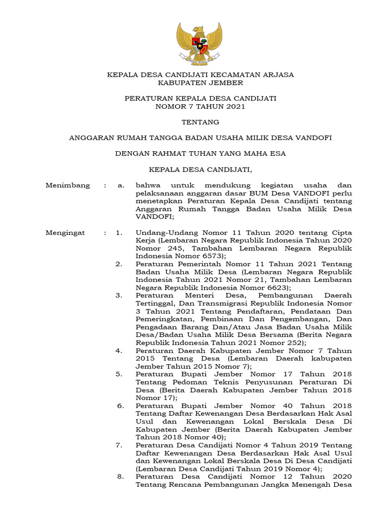 Perkades ART BUMDES CANDIJATI | PDF
