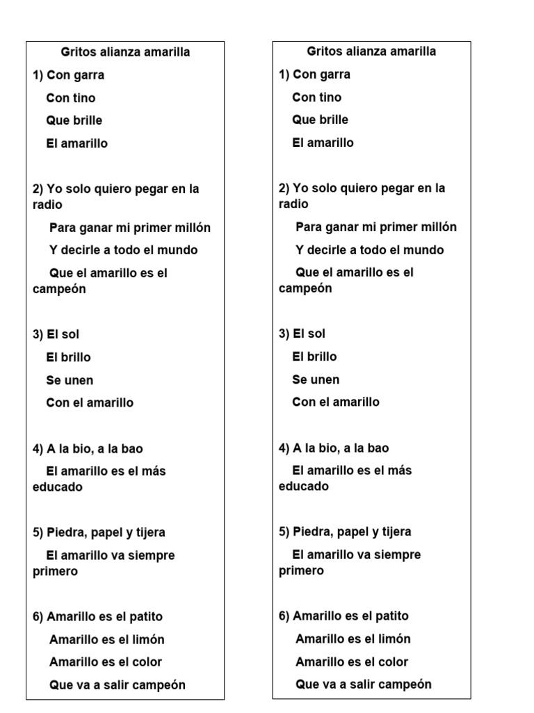 Gritos Alianza Amarilla | PDF