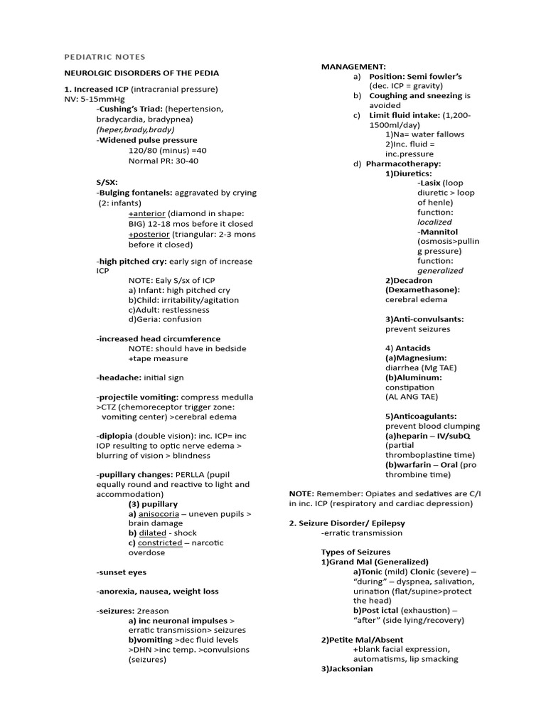 Pedia Notes | PDF | Congenital Heart Defect | Heart