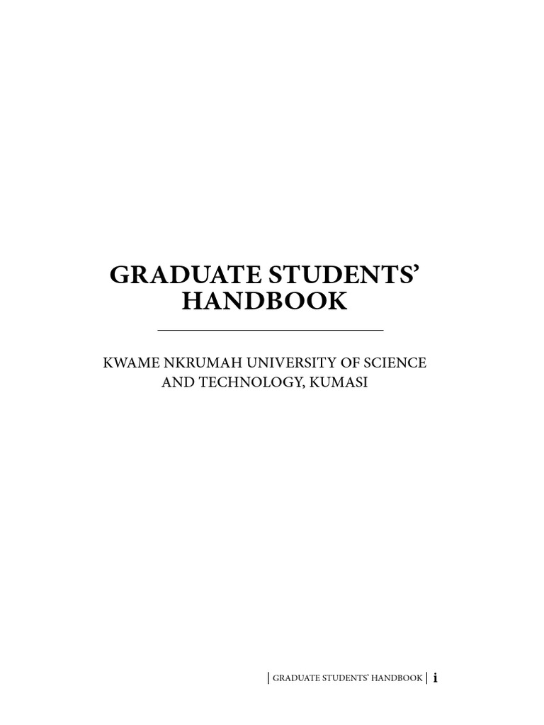 Graduate Students's Handbook | PDF | Thesis | Doctor Of Philosophy
