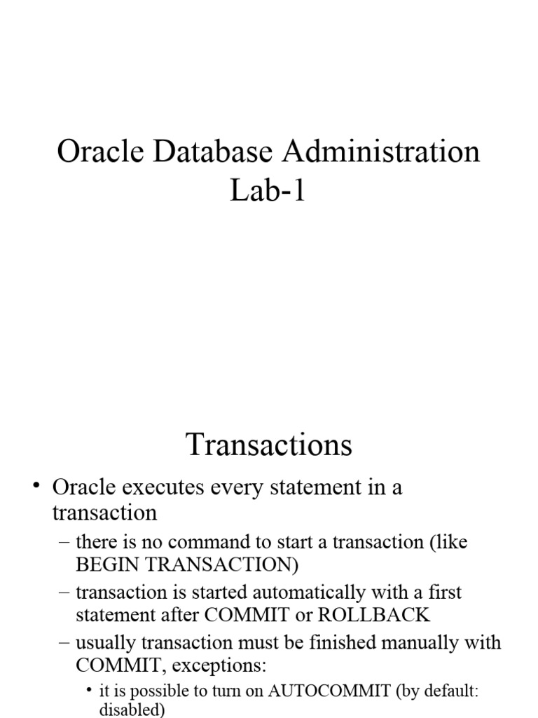 Lecture 1 Oracle | PDF | Sql | Software Lecture 1 Oracle | PDF | Sql | Software