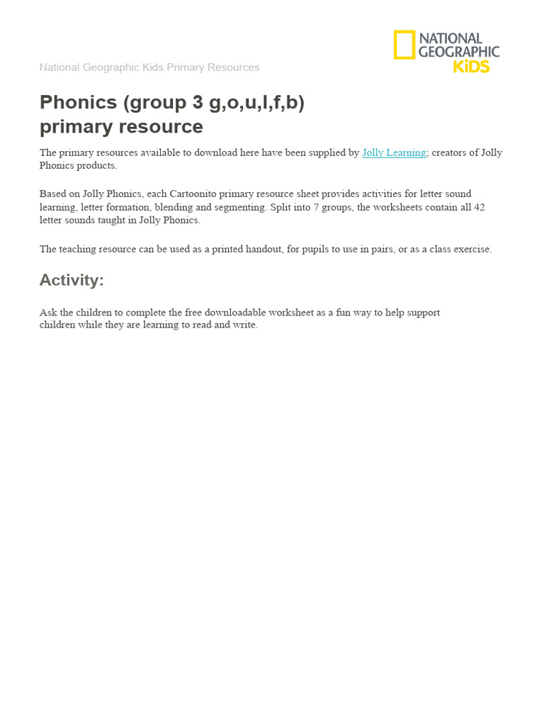 Jolly Phonics Group 3 Resources | PDF