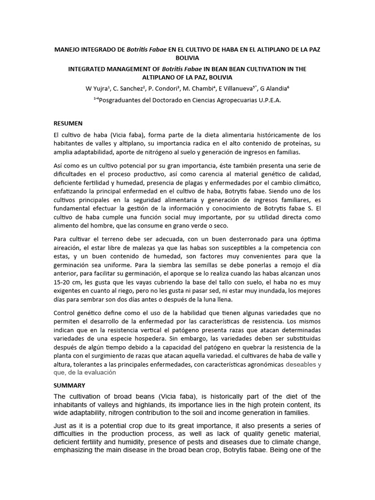 EQUIPO1 - BOTRYTIS FABAE EN CULTIVO DE HABA 0krev 240323 | PDF