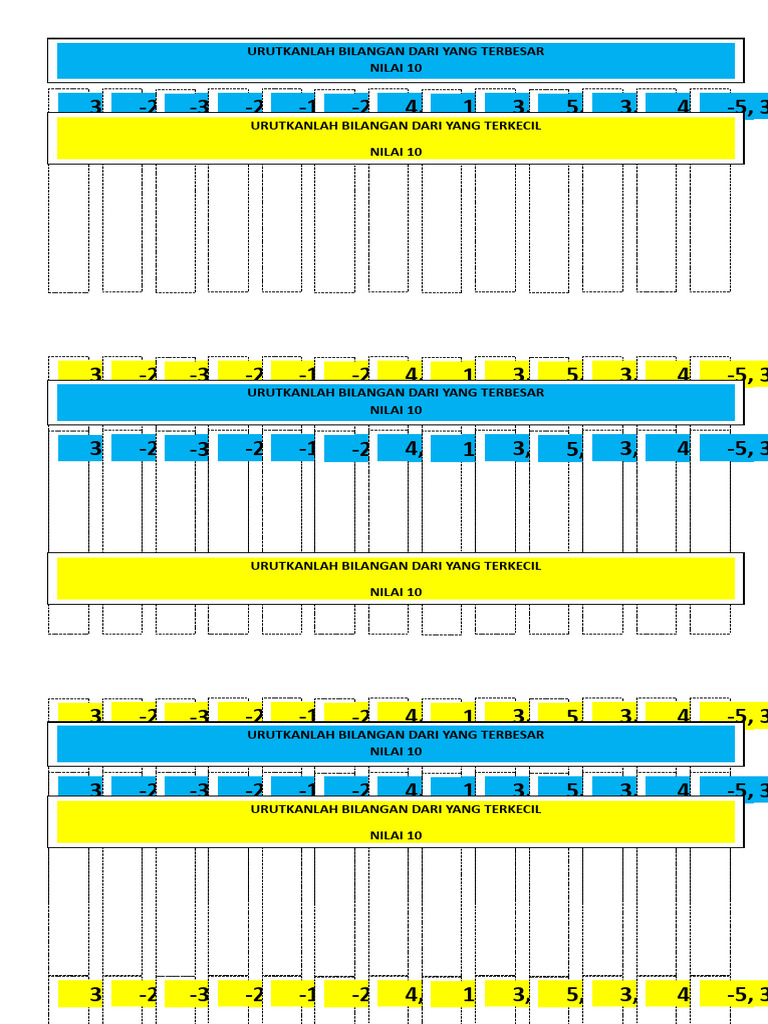 Urutan Bilangan Terbesar dan Terkecil | PDF