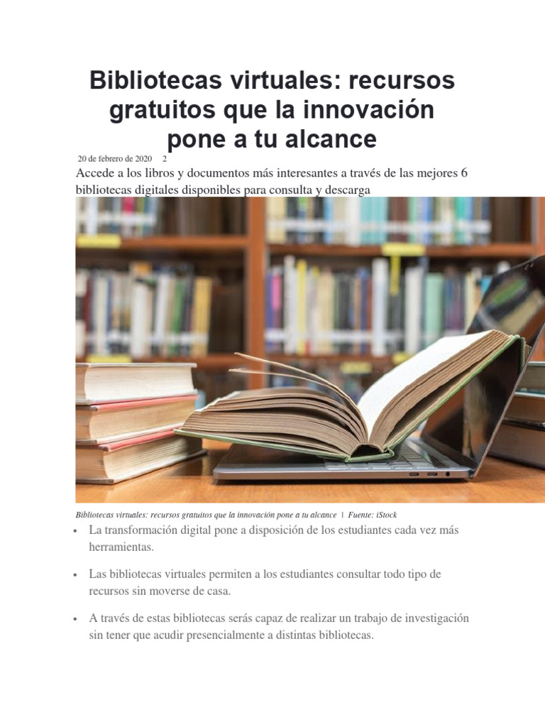 Bibliotecas Virtuales | PDF | Libreria digital | Bibliotecas