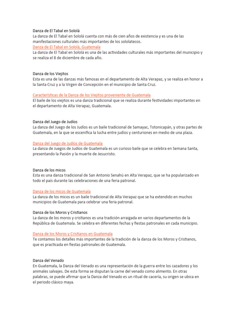 Danza de El Tabal en Sololá | PDF | Guatemala Danza de El Tabal en Sololá | PDF | Guatemala