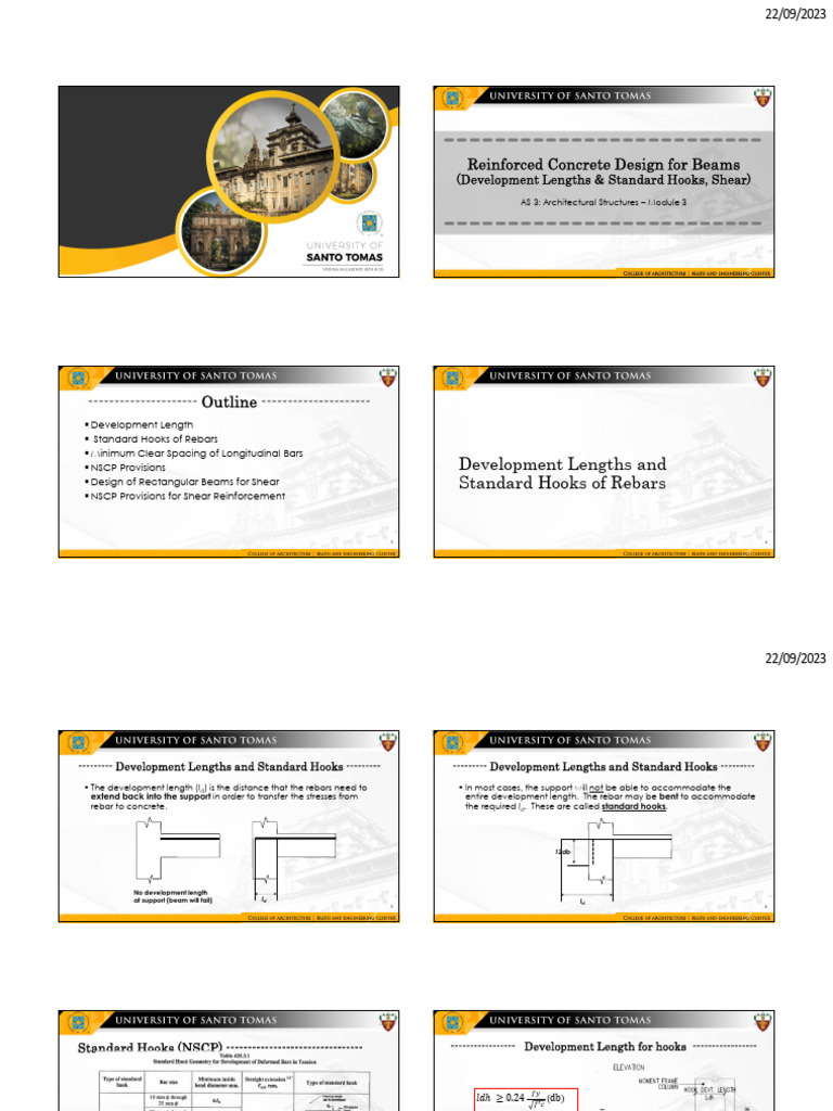 Handout Module 03 Part 2-3 Reinforced Concrete Design For Beams (Shear and Dev Length) | PDF