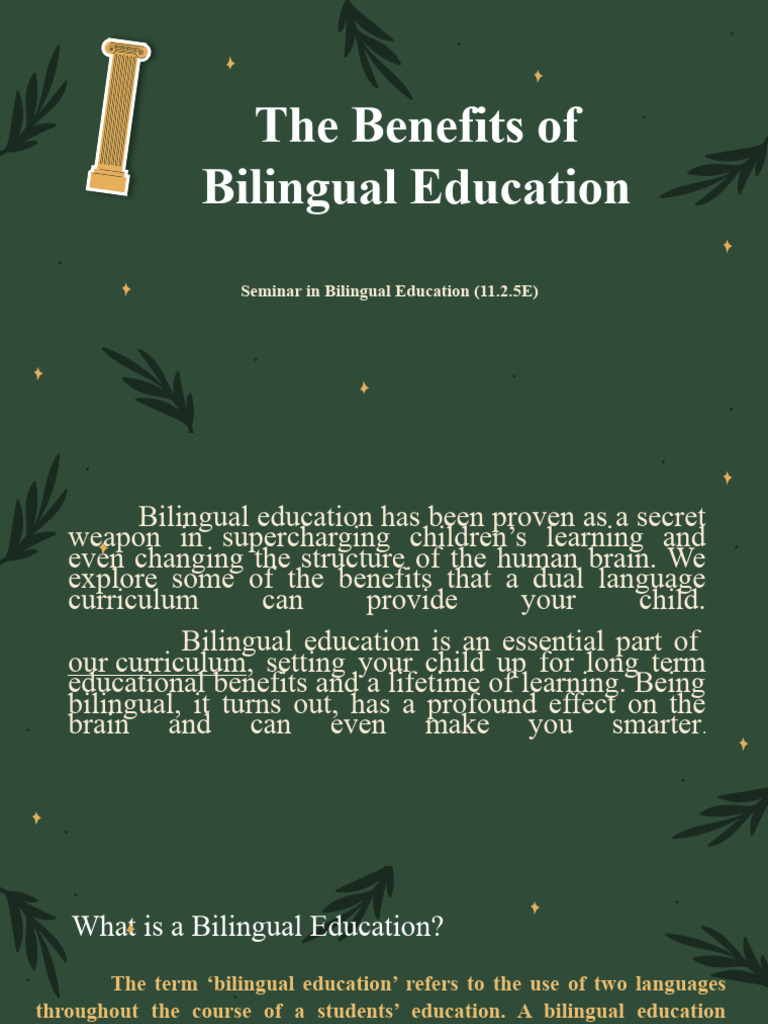 Advantages of Bilingual Education | PDF
