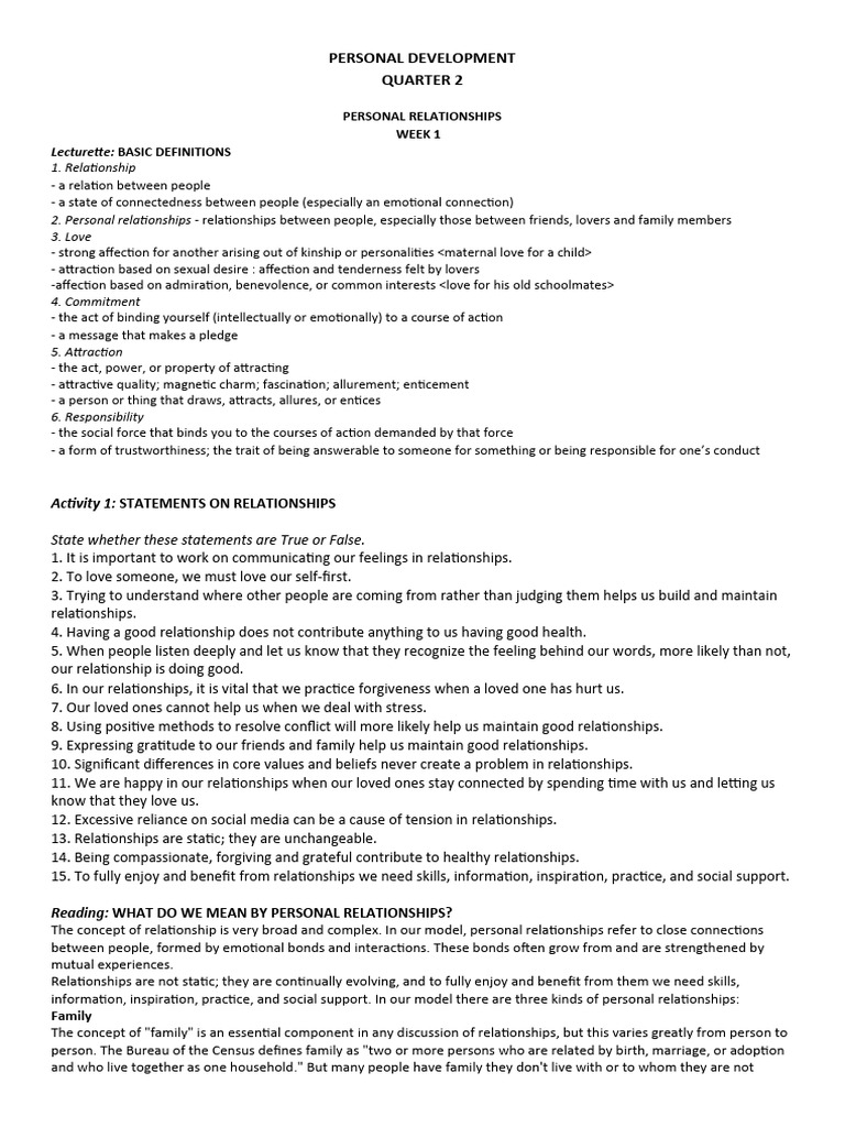 Personal Development Quarter 2 | PDF